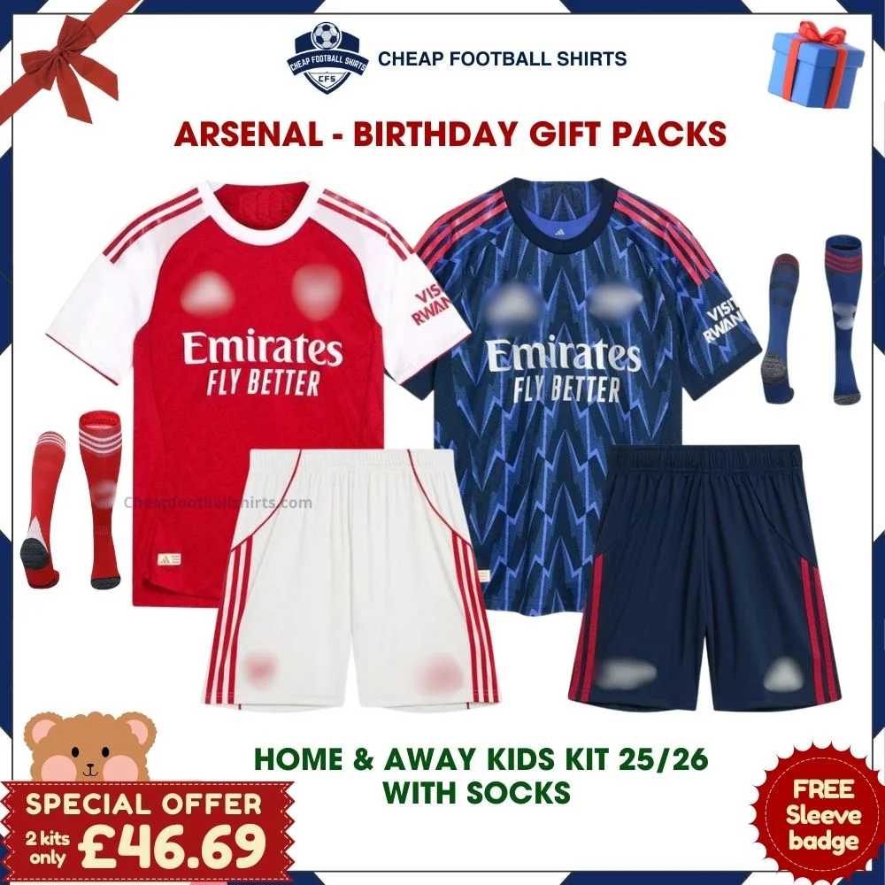 Arsenal 2025/26 Gift Pack - Home and Away Kids Cheap Football Kits ...