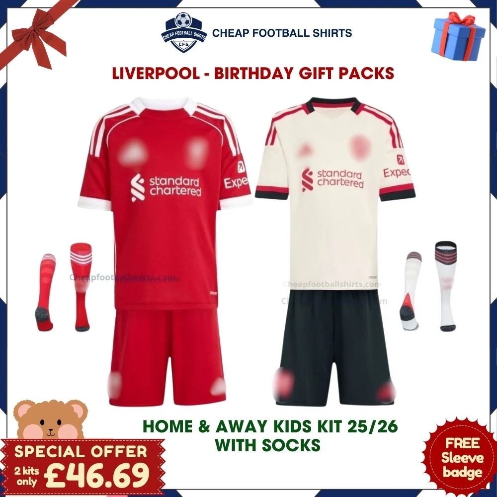 Liverpool 2025/26 Gift Pack - Home and Away Kids Cheap Football Kits ...